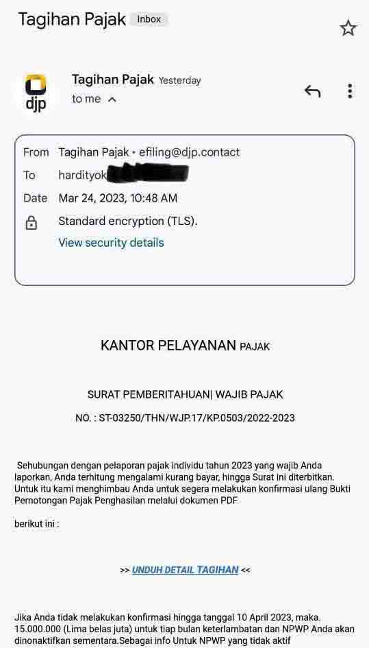 Bahaya Nih Guys! Ada Penipuan Berkedok E-mail Tagihan Pajak Palsu ...